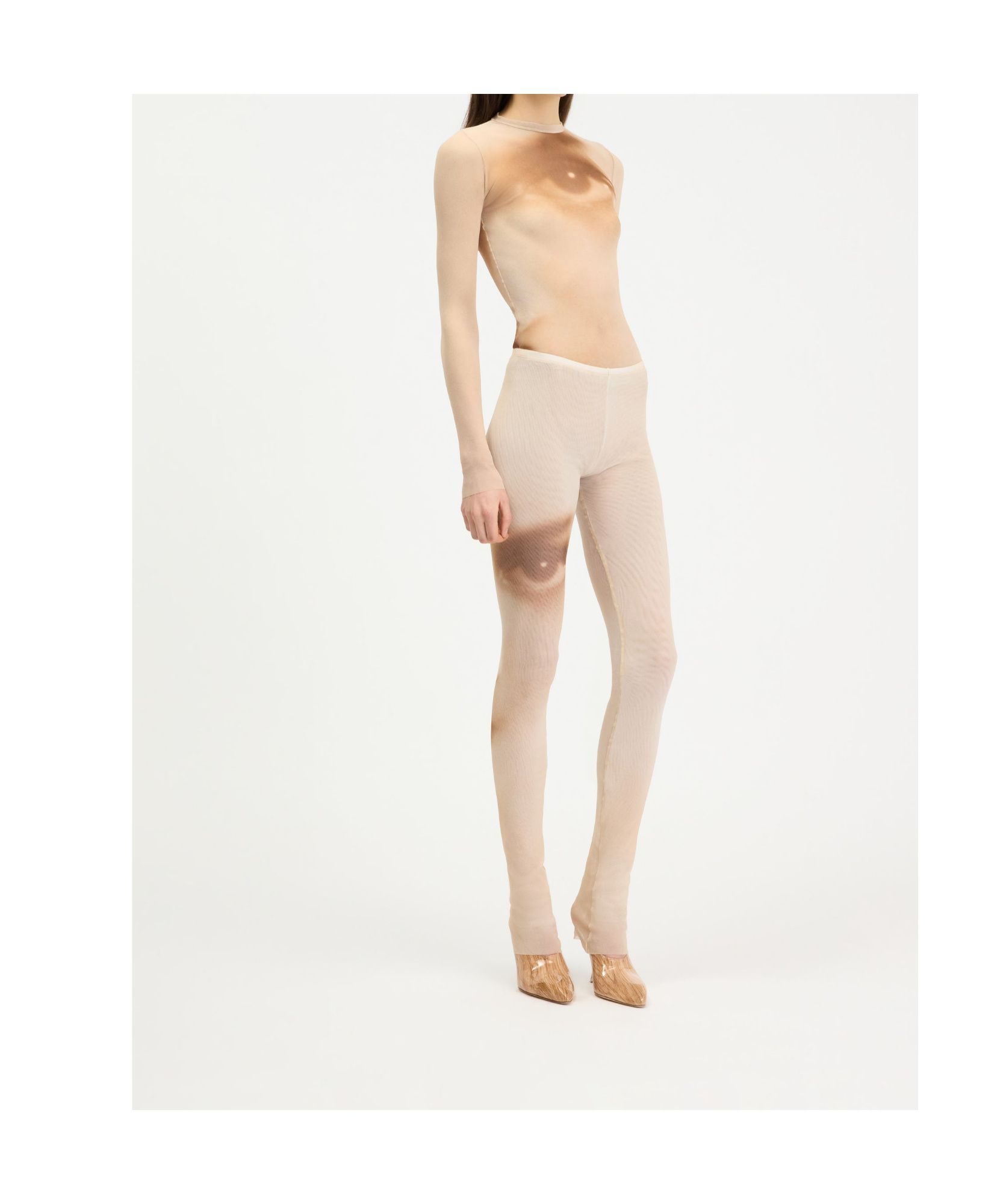 JEAN PAUL GAULTIER Jean Paul Gaultier "Face" Printed Mesh Trousers